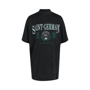 Balenciaga Saint-germain Wrinkled Oversized T-shirt 'navy
