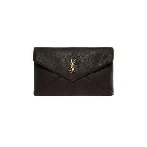 Saint Laurent Cassandre Envelope Pouch 'chocolate Noir - Brown