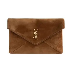 Saint Laurent Cassandre Suede Small Chain Pouch - Orange