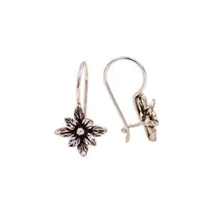 1610ISTANBUL Istanbulite Floral Silver Earrings - Grey