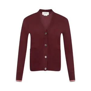 Thom Browne V Neck Button-detailed Cardigan - Red