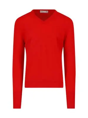BALLANTYNE V-neck Cashmere Sweater - Red