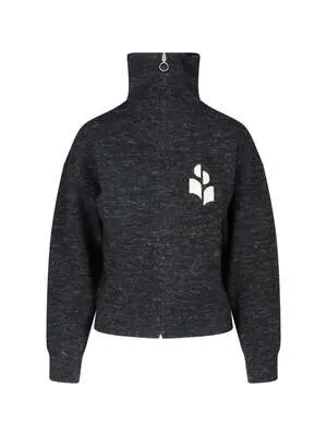 MARANT ETOILE Mock Neck Half-zip Sweater