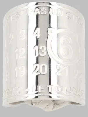 MAISON MARGIELA Wide Engraved Statement Ring - Silver