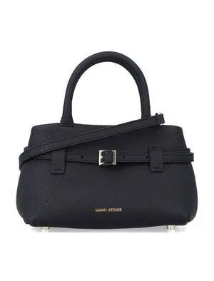 Manu Atelier Pebbled Leather Top Handle Satchel