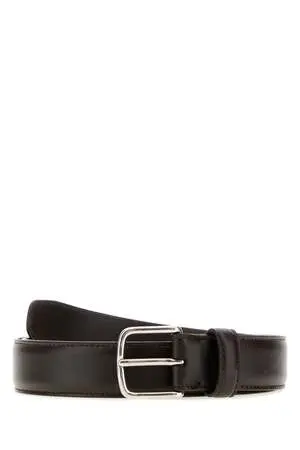 THE ROW Classic Leather Belt - Darkbrownans