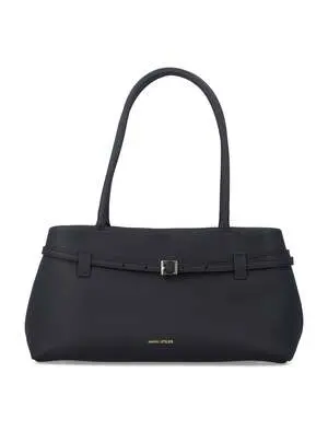 Manu Atelier Leather Tote Bag With Belt Detail
