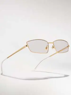 Gucci Metal Frame Rectangle Sunglasses With Engraved Logo - Oro