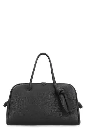 Jacquemus Le Petit Turismo Mini Crushed Leather Tote Bag - Black