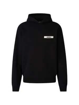 Jacquemus Jacquard Grosgrain Hoodie For - Black