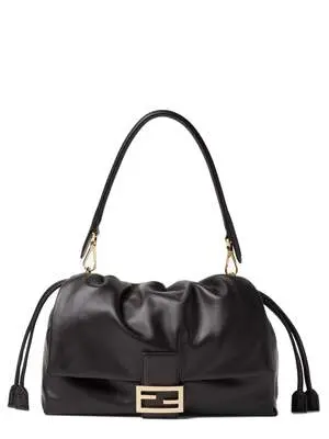 Fendi Baguette Soft Leather Mini Shoulder Bag - Nero
