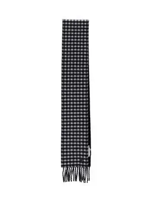 AMI Paris Wool Check Scarf - Black