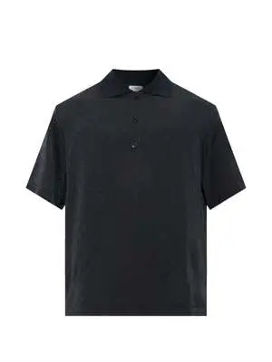 Casablanca Knit Collar Short Sleeve Polo For