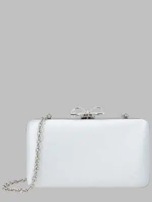SELF-PORTRAIT Bow Clasp Clutch With Chain Strap