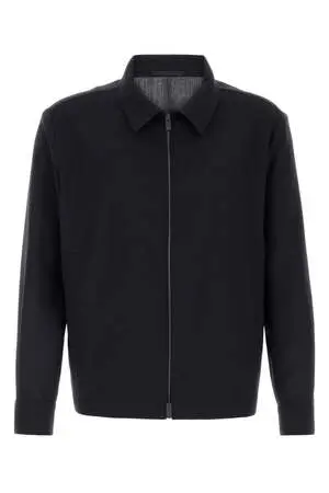 BOSS 100% Virgin Wool Zip-up Shirt Jacket