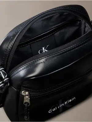 Calvin Klein Bold Monologo Webbing Strap Reporter Bag