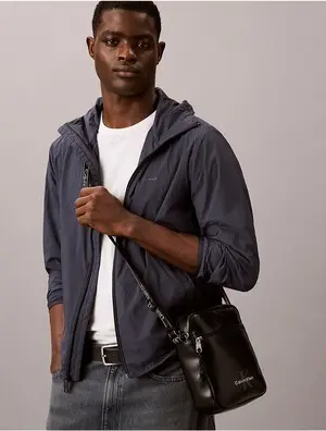 Calvin Klein Bold Monologo Webbing Strap Reporter Bag