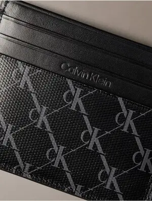 Calvin Klein Embossed Monogram Card Case & Key Fob