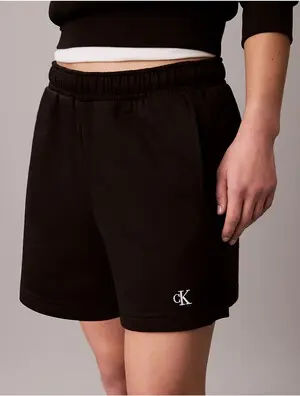 Calvin Klein Monogram Fleece Shorts - Black