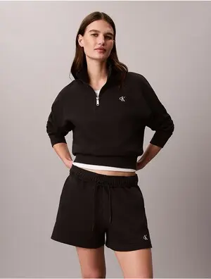 Calvin Klein Monogram Fleece Shorts - Black