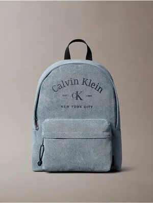Calvin Klein Arch Logo Round Backpack - Denim