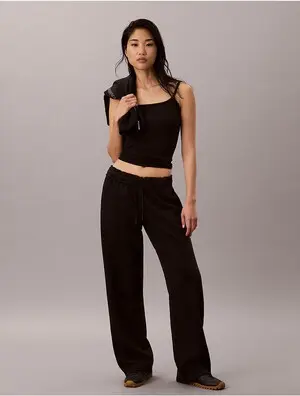 Calvin Klein Logo Tape Fleece Sweatpants - Black