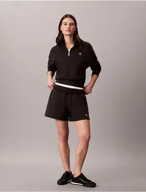 Calvin Klein Monogram Logo Fleece Sweatshirt - Black