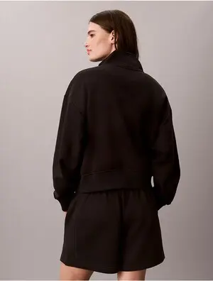 Calvin Klein Monogram Logo Fleece Sweatshirt - Black