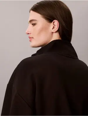 Calvin Klein Monogram Logo Fleece Sweatshirt - Black