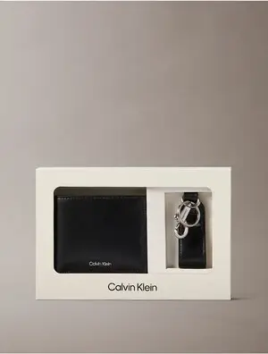 Calvin Klein Hardware Logo Coin Wallet & Key Fob - Black