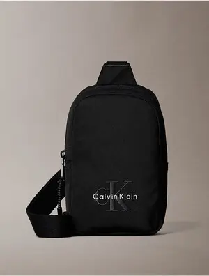 Calvin Klein Bold Monologo Phone Crossbody - Black