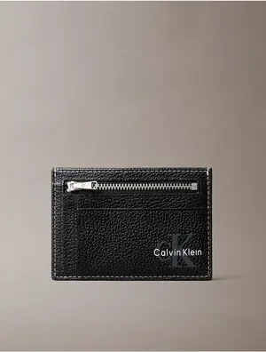 Calvin Klein Bold Pebble Id Card Case - Black