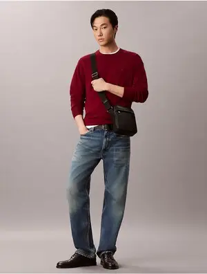 Calvin Klein Debossed Emblem Logo Reporter Bag