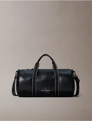 Calvin Klein Bold Monologo Webbing Strap Weekender Bag - Black