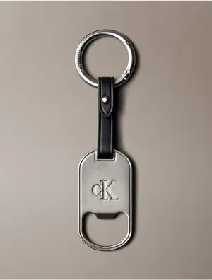 Calvin Klein Monogram Logo Bottle Opener Key Fob - Black