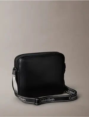 Calvin Klein Bold Monologo Webbing Strap Flight Bag