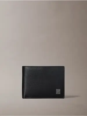 Calvin Klein Emblem Logo Hardware Trifold Coin Wallet - Black