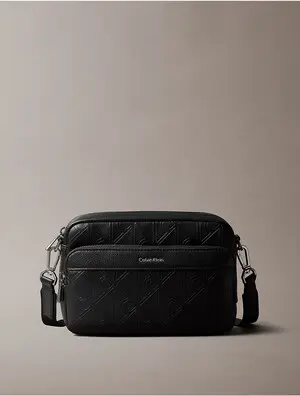 Calvin Klein Debossed Emblem Logo Camera Bag - Black