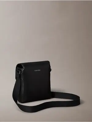 Calvin Klein Emblem Logo Hardware Flap Reporter Bag