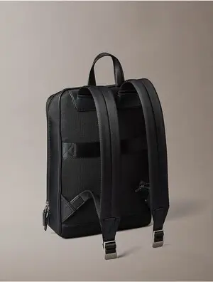 Calvin Klein Hardware Logo Mixed Double Pocket Backpack