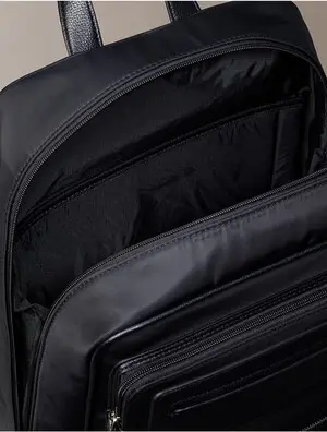 Calvin Klein Hardware Logo Mixed Double Pocket Backpack