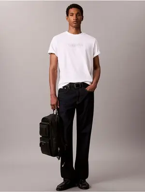 Calvin Klein Hardware Logo Mixed Double Pocket Backpack