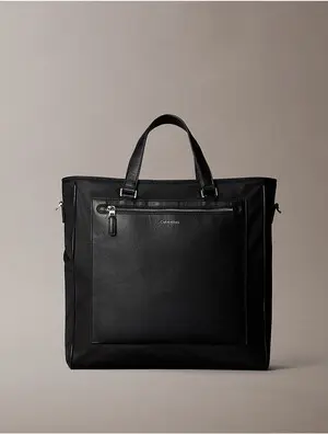 Calvin Klein Hardware Logo Mixed Tote Bag - Black