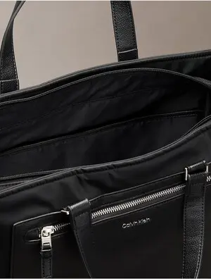 Calvin Klein Hardware Logo Mixed Tote Bag