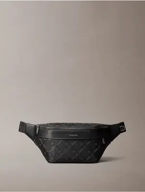 Calvin Klein Debossed Emblem Logo Belt Bag - Black