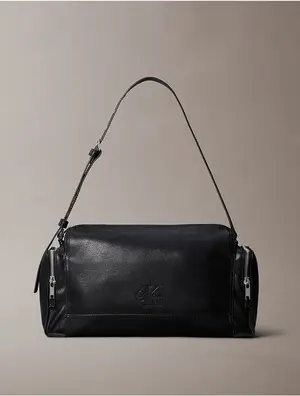 Calvin Klein Embossed Monologo Zip Duffle Bag - Black