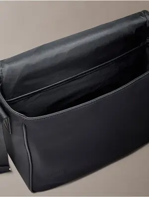 Calvin Klein Hardware Logo Mixed Flap Messenger Bag