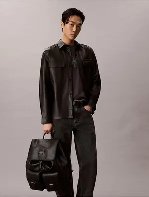 Calvin Klein Bold Pebble Flap Backpack