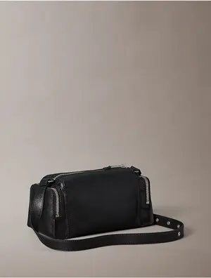 Calvin Klein Embossed Monologo Zip Flight Bag