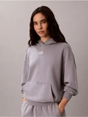 Calvin Klein Monologo Terry Hoodie - Quicksilver